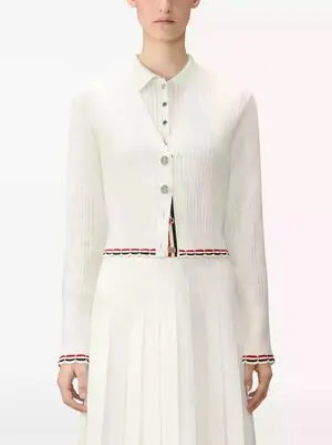 Thom Browne Pointelle Rib-stitch Cardigan - White