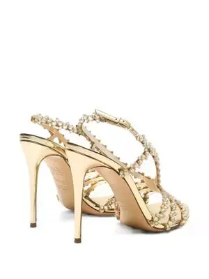 Casadei Julia C-love Crystal-embellished Slingback Sandals