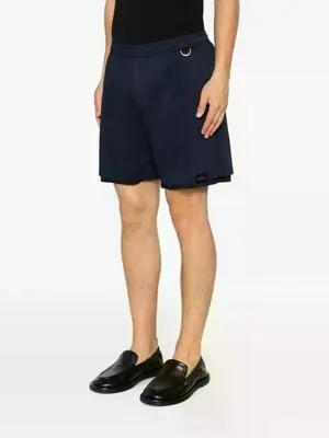 LOW BRAND Logo Patch Layered Shorts