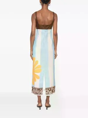 CALA DE LA CRUZ Nara Striped Midi Dress - Brown