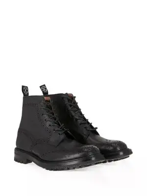 Todd Snyder Pebbled Leather Brogue Detail Lace-up Ankle Boots