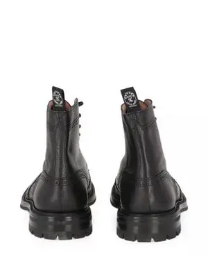 Todd Snyder Pebbled Leather Brogue Detail Lace-up Ankle Boots