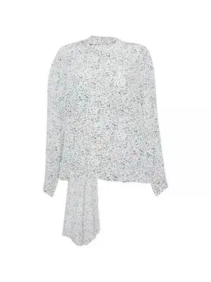 JOSEPH Cannon Mineral-print Silk Top - Neutrals