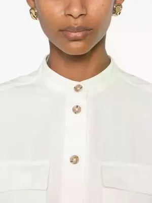 Marc O'polo Band Collar Chest Pocket Mini Dress