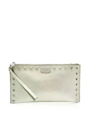 Michael Kors Studded Saffiano Clutch Bag - Silver