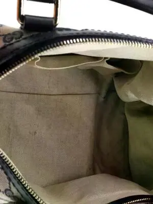 Gucci Vintage Web Boston Bag Gg Canvas Medium Satchel