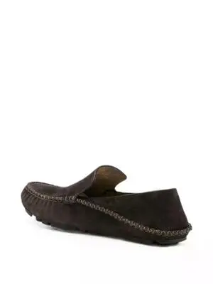 Loewe Suede Loafers With Whipstitch Trim