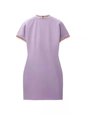 Versace Jacquard Greca And Medusa Motif Stretch Cotton-jersey Mini Dress