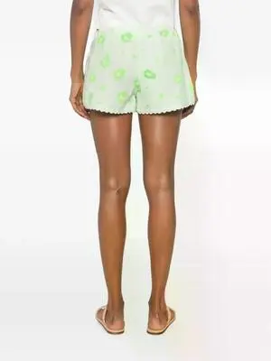 ORSINA Animal-pattern Scalloped-trim Shorts