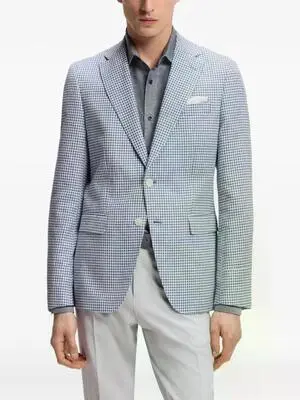 BOSS Houndstooth-pattern Blazer - Blue