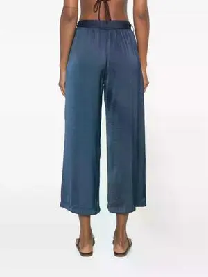 MOUTAKI Belted Wide-leg Satin Trousers