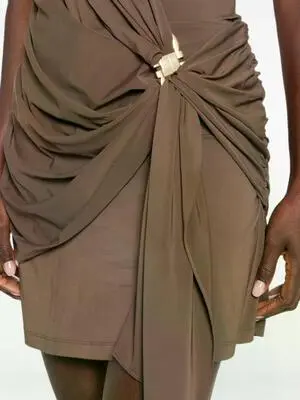 FERRAGAMO Ruched Knot-detail V-neck Sleeveless Dress