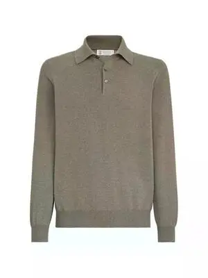 Brunello Cucinelli Cashmere Knit Polo Shirt - Grey