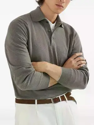 Brunello Cucinelli Cashmere Knit Polo Shirt - Grey