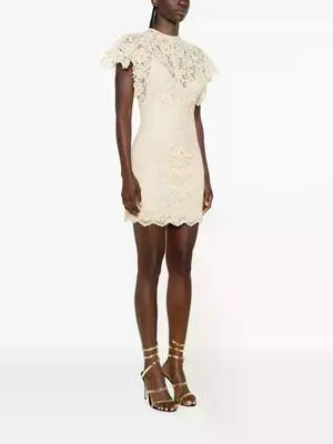 DE LA VALI Laia Lace-overlay Mini Dress