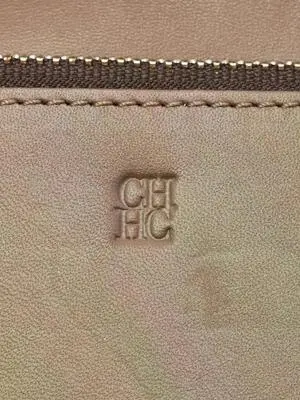 Carolina Herrera Monogram Suede Wallet