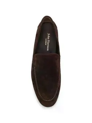 JOHN HARRISON Suede Loafers With Whipstitch Detailing