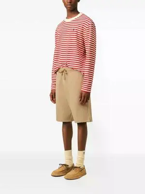 AMI Paris Embossed De Coeur Cotton Shorts