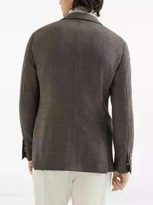 Brunello Cucinelli Mouliné Virgin Wool Twill Deconstructed Cavallo Blazer