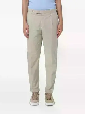 PT TORINO Pleated-detail Chino Trousers - Neutrals