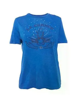 Maje Rhinestone Embellished Graphic Print T-shirt