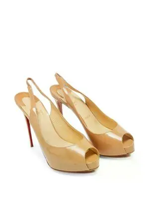 CHRISTIAN LOUBOUTIN Private Number Peep-toe Pumps - Neutrals