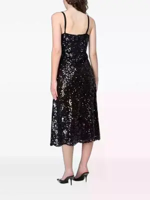 TWINSET Sequin-embellished V-neck Midi Dress