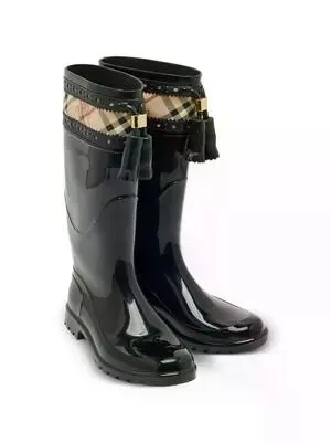 Burberry Checked Tassel Rain Boots