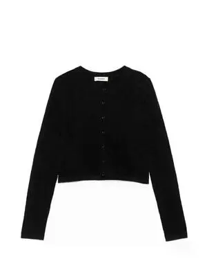 Sandro Cropped Button Cardigan - Black