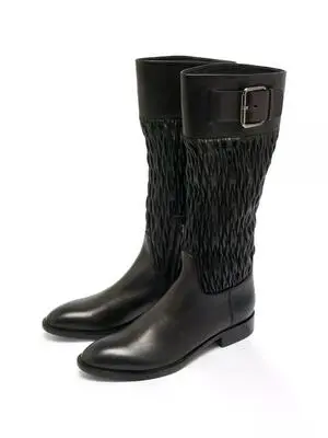 Gucci Ruched Buckle Detail Boots
