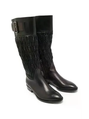 Gucci Ruched Buckle Detail Boots
