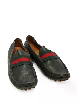 Gucci Web Stripe Driver Loafers