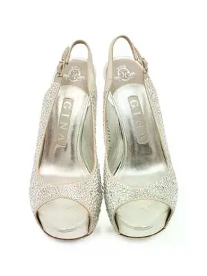 GINA Crystal-embellished Slingback Sandals