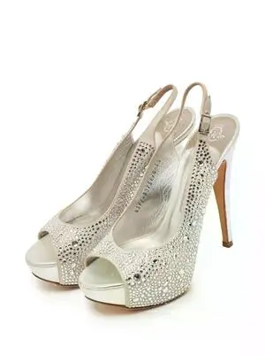 GINA Crystal-embellished Slingback Sandals