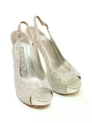 GINA Crystal-embellished Slingback Sandals