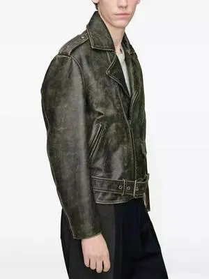 MAISON MARGIELA Distressed Leather Biker Jacket