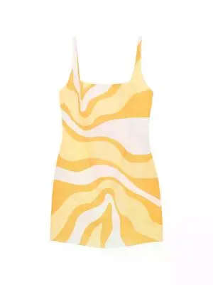 CALA DE LA CRUZ Siela Abstract-print Mini Dress - Yellow