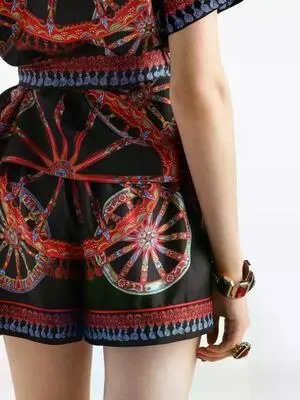 Dolce & Gabbana Carretto Print Silk Bermuda Shorts