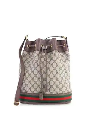 Gucci Ophidia Gg Coated Canvas Medium Bucket Bag - Brown