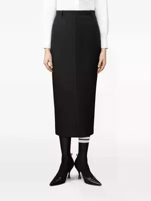 Thom Browne Hopsack Midi Pencil Skirt