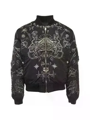 Givenchy Tattoo-print Reversible Bomber Jacket - Black