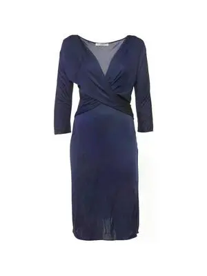 Dior Draped Jersey Midi Dress - Blue