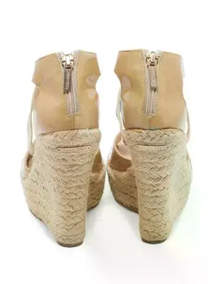 JIMMY CHOO Patent Leather Wedge Sandals