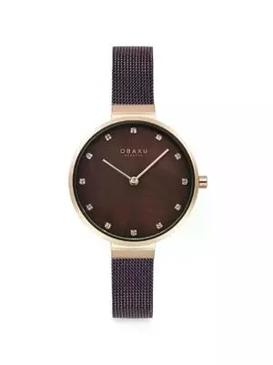 OBAKU Anemone Mesh-strap Watch - Brown