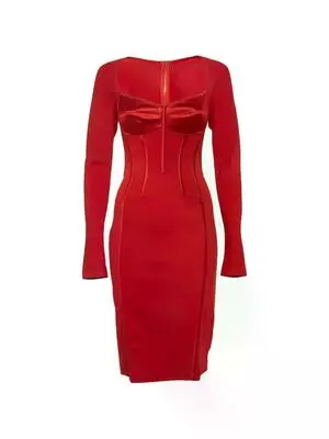 Dolce & Gabbana Corset-style Satin Midi Dress - Red