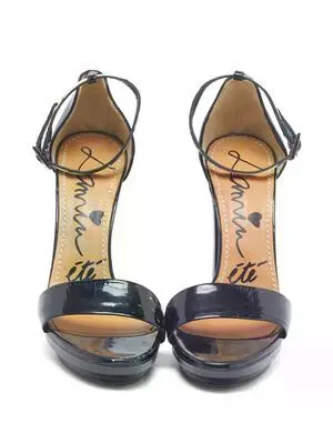 LANVIN Patent Leather Ankle-strap Platform Sandals