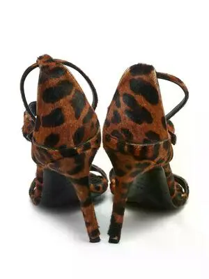 Oscar De La Renta Leopard-print Stiletto Sandals