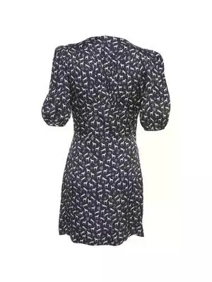 Maje Horse-print V-neck Midi Dress