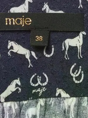Maje Horse-print V-neck Midi Dress