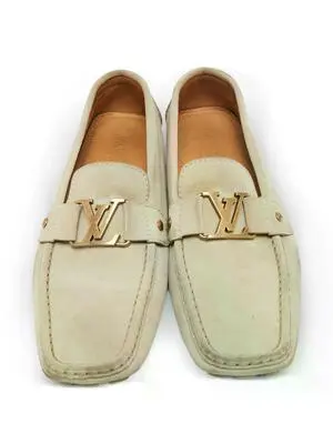 LOUIS VUITTON Monte Carlo Suede Loafers - White
